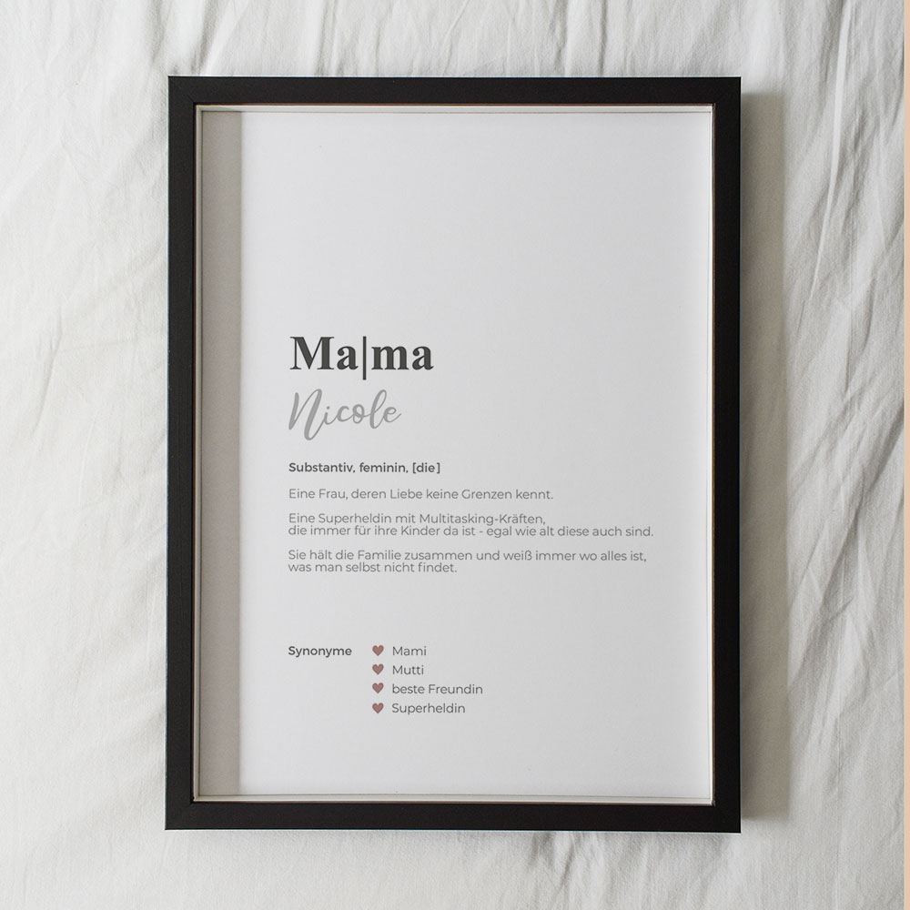 Definitionsposter "Mama 1" | Geschenkidee | Personalisiert ...